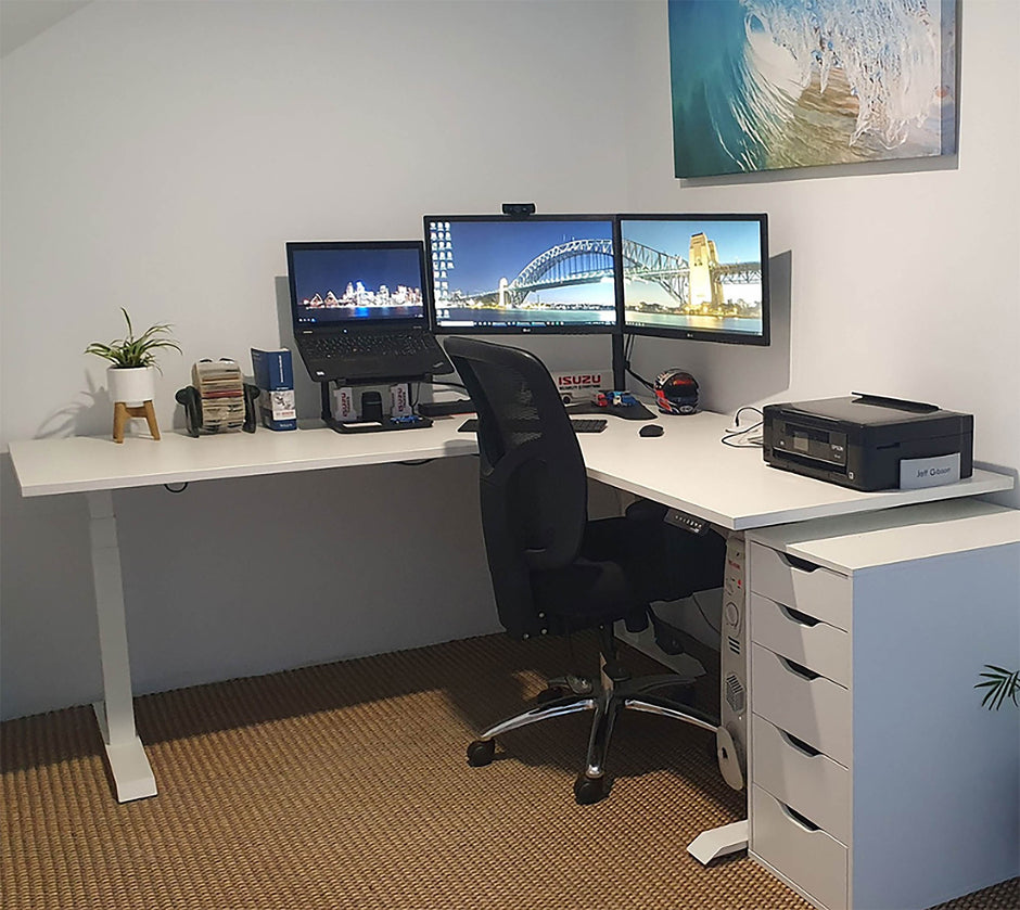 Corner Standing Desks - Curved, L-Shaped, & Heavy Duty | Australia Wide ...